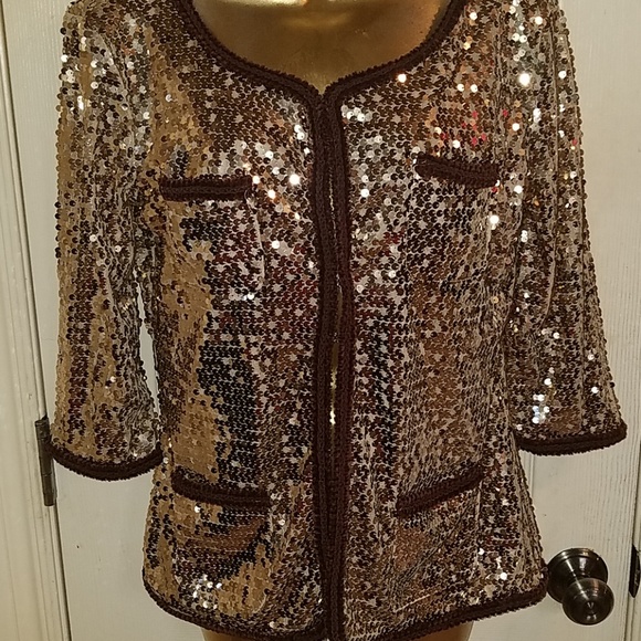 IMAN | Jackets & Coats | Sequin Jacket Top By Iman Size Medium | Poshmark